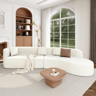 Modern Large 2-piece Sectional Sofa With 3 Pillows,for Living Room ...