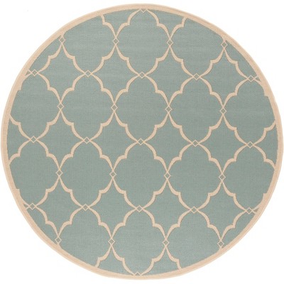 Courtyard Cy8547 Power Loomed Indoor And Outdoor Area Rug - Aqua/cream ...