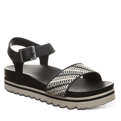 BEARPAW's Women's Orion Black/White Sandal Size 6 | Women's Sandal ...