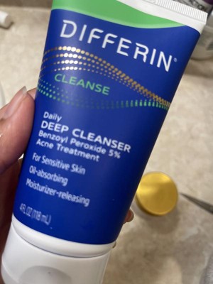 Differin Daily Acne Face Wash Cleanser With Benzoyl Peroxide - 4 Fl Oz ...