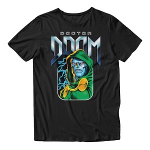 Marvel Comics Retro Mens Dr. Doom Chrome Lightning Retro Portrait T ...