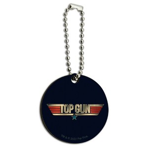 Top Gun Rendered Logo Wooden Round Keychain Key Chain Ring : Target