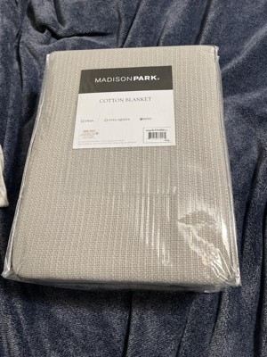 Full/queen Freshspun Basketweave Cotton Bed Blankets Navy : Target