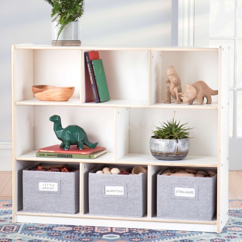 Guidecraft Edq 3-shelf 8-compartment Storage 36" - White: Wooden ...