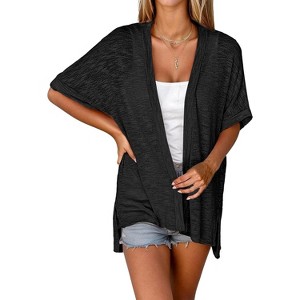 Zeagoo Womens Lightweight Cardigan 2026 Summer 3/4 Sleeve Open Front ...