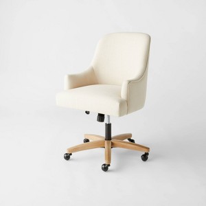 Santa Monica Office Chair Cream Threshold Designed With Studio Mcgee Swivel Adjustable Height Wood Frame Target