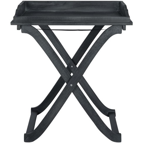 Covina Indoor/outdoor Tray Table - Dark Slate Grey - Safavieh : Target