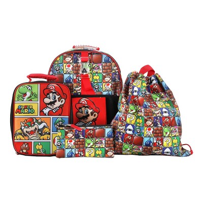 Super Mario Brothers 5-piece Backpack & Lunchbox Set : Target