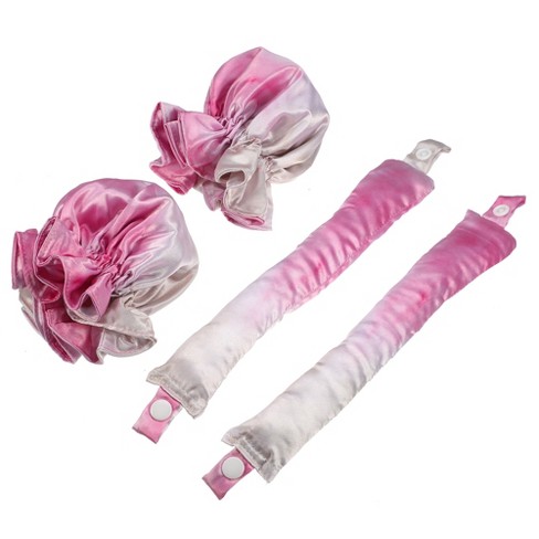 Unique Bargains Women's Heatless Hair Curler Curling Rod Pink 2 Set ...