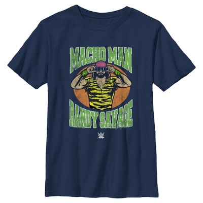 Boy's Wwe Macho Man Randy Savage Distressed T-shirt - Navy Blue - Large ...