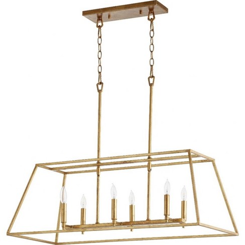 Quorum Lighting Gabriel 6-light Gold Leaf Linear Pendant : Target