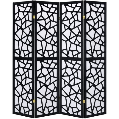 Legacy Decor Metal And Woven Fabric Room Divider With Two Way Hinges ...