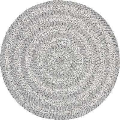 Nuloom Wynn Braided Indoor/outdoor Area Rug, Round 8', Salt And Pepper ...