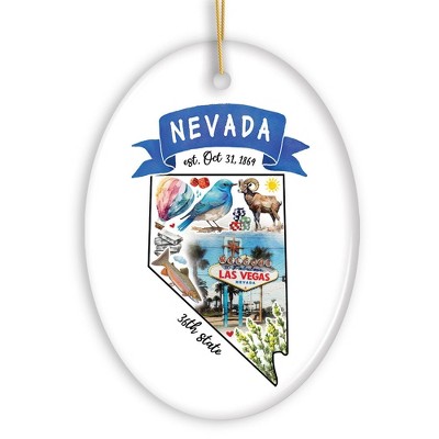 Artistic Nevada State Themes And Landmarks Christmas Ornament ...