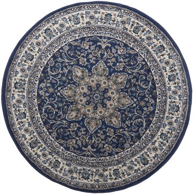 Home Dynamix Tremont Magnolia Traditional Medallion Area Rug, Navy Blue ...