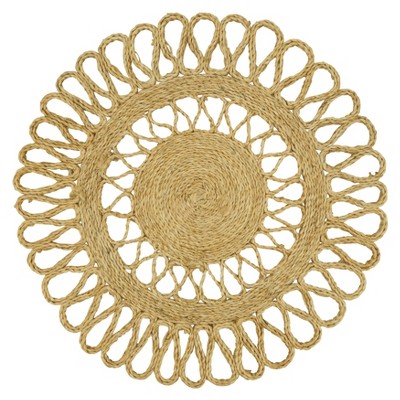 Saro Lifestyle Table Mats With Raffia Abaca Design (set Of 4), Brown ...