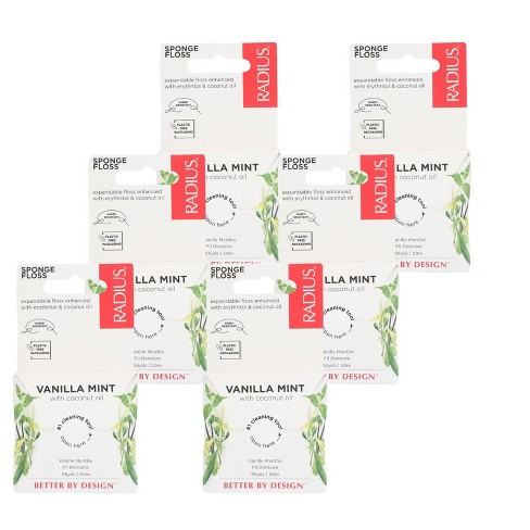 Radius Vanilla Mint With Coconut Oil Sponge Floss - Case Of 6/55 Yd ...