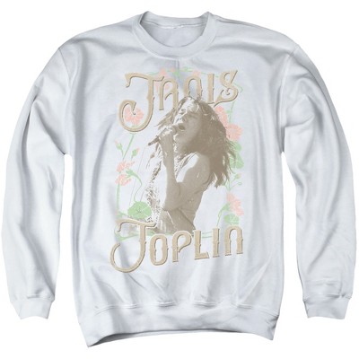 Janis Joplin Janis Floral Border Unisex Adult Crewneck Sweatshirt : Target