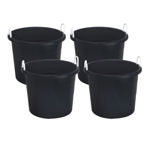 Homz 0417bkdc Plastic 17 Gallon Utility Storage Container Bucket Tub ...