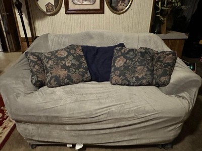 Sure Fit Hampstead Stretch Velvet Extra Large Sofa Machine Washable ...