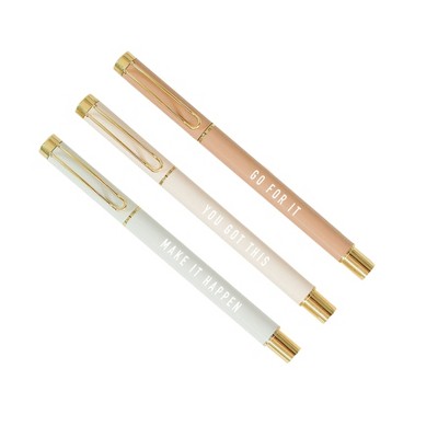 Sweet Water Decor You Got This Metal Black Ink Pen 3pc Set : Target