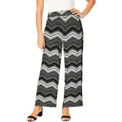 Jessica London Women's Plus Size Everyday Stretch Knit Wide Leg Pant ...