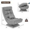 Costway 360° Swivel Floor Chair 5-level Adjustable Lazy Chair W/ Massage Pillow Grey : Target