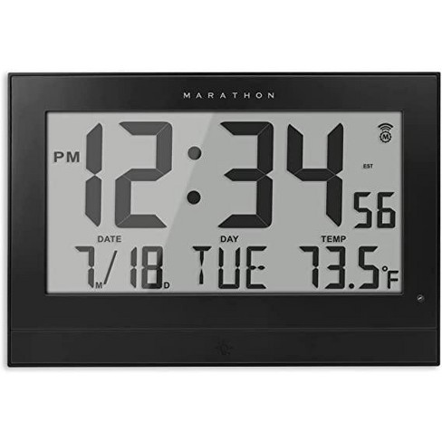 Marathon Atomic 10 Inch Wall Clock With Automatic Backlight, 8 Time ...