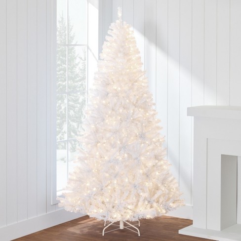 Best Choice Products 6ft Pre lit Premium Hinged Artificial White Christmas Pine Tree W 250 Lights Stand 1 000 Tips Target
