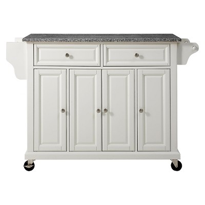 Solid Granite Top Portable Kitchen Cart/island - White - Crosley : Target