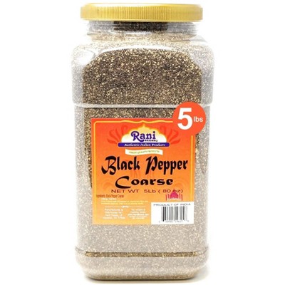 Black Pepper Coarse Ground (28 Mesh) - 80oz (5lbs) 2.27kg - Rani Brand ...