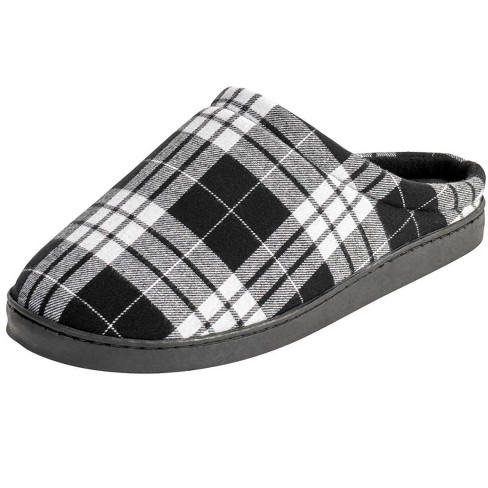 Kingsize Men's Fleece Clog Slippers - 14 W, Heather Grey Plaid : Target