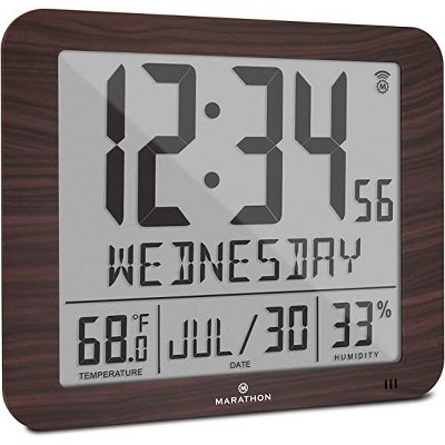 Marathon Slim Atomic Sleek And Stylish Wall Clock With Full Calendar ...
