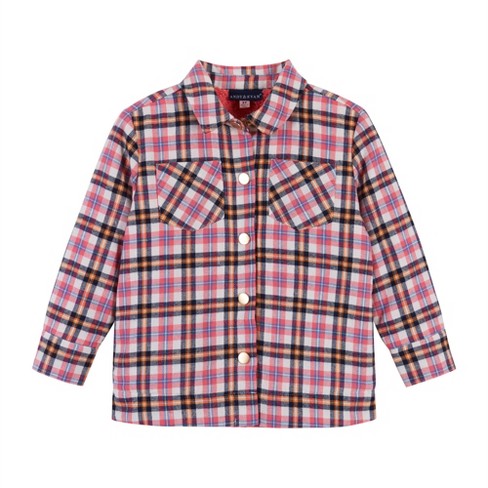 Andy & Evan Kids Pink Plaid Shacket : Target