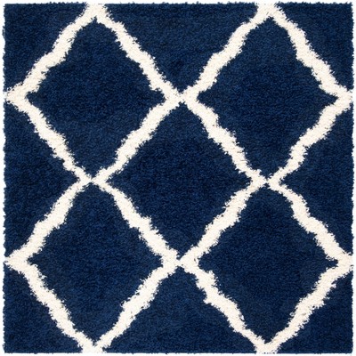 Dallas Shag Sgd257 Power Loomed Area Rug - Navy/ivory - 4'x4 ...
