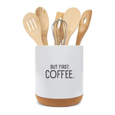 Elanze Designs But First Coffee White X-large Cork Bottom Kitchen ...