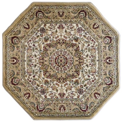 Masada Rugs Traditional Octagon Area Rug Design # 404 Green (4 Feet X 4 ...