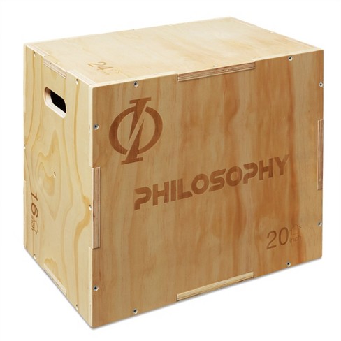 Philosophy Gym 3 In 1 Wood Plyometric Box - 24" X 20" X 16" Jumping ...
