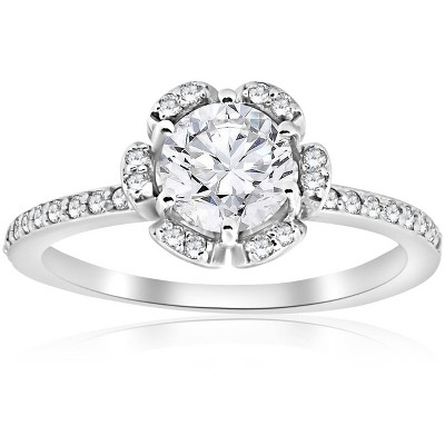 Pompeii3 1/2ct Round Solitaire Diamond Engagement Ring 14k White Gold ...