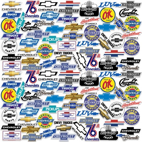Chevrolet Branding 100ct Vinyl Large Deluxe Stickers Variety Pack : Target