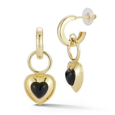 Sphera Milano Bold Heart Charm C Hoop Earrings : Target