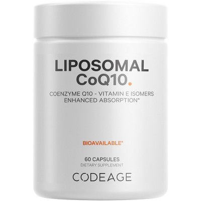 Codeage Liposomal Coq10, Vitamin E Tocopherols & 125 Mg Coenzyme Q10 ...