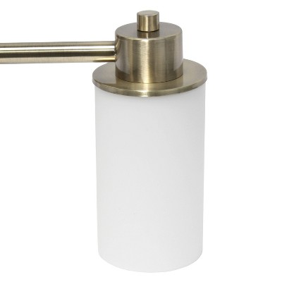 3 Light Metal And Opaque White Glass Shade Vanity Wall Light Fixture ...