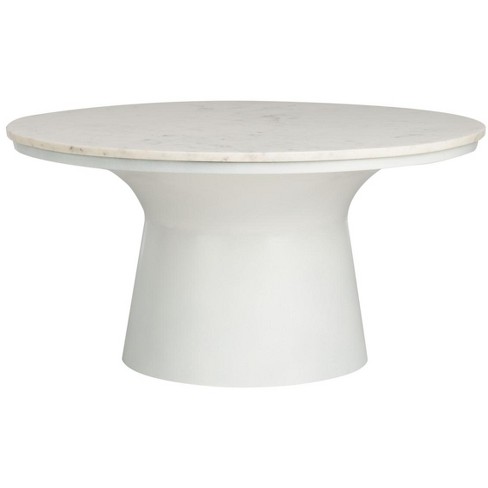 Mila Pedestal Coffee Table - White Marble/white - Safavieh. : Target