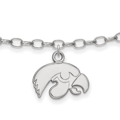 Black Bow Jewelry Sterling Silver Iowa Hawkeyes Ncaa Anklet 9 Inch : Target