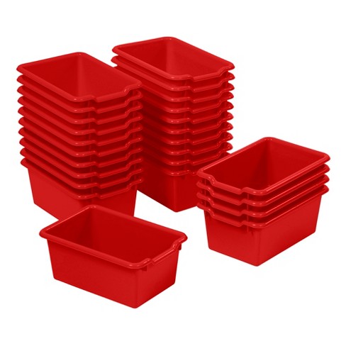 Ecr4kids Scoop Front Storage Bins, Red, 25-piece : Target