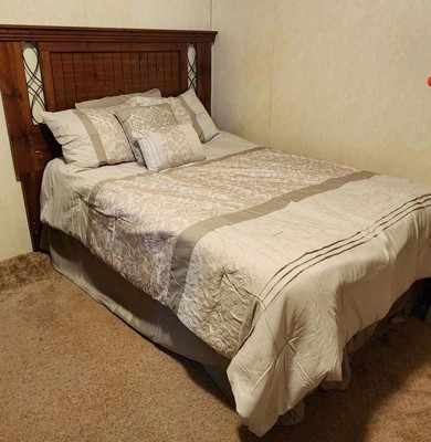 510 Design 8pc King Casey Embroidered Comforter Set Neutral: Microfiber ...