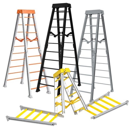 Set Of 4 Large 10 Inch Breakaway Ladders: Black, Orange, Yellow ...