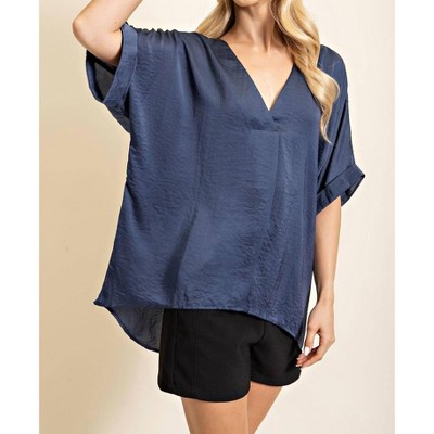 Women's V-neck High-low Top - Glam : Target