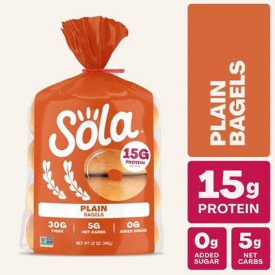 Sola Original Plain Bagel - 12oz : Target